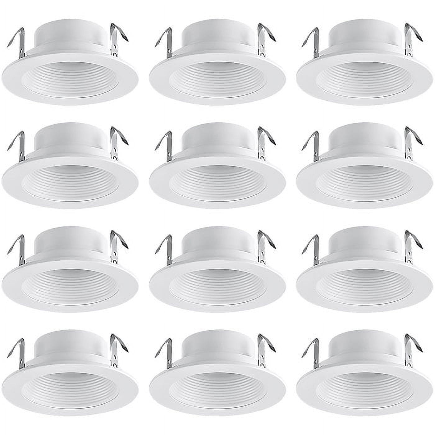 TORCHSTAR 12Pack 4 Inch Classic White Recessed Light Trim, Metal Can ...