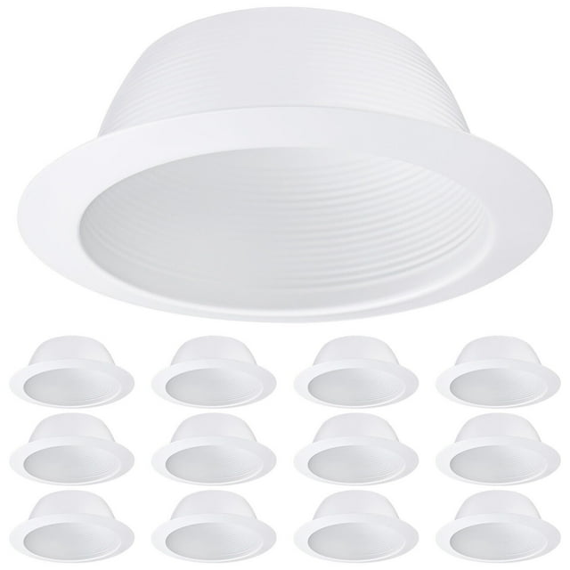 TORCHSTAR 12Pack 6 Inch Integrated Can Light Trim, One Piece Baffle ...