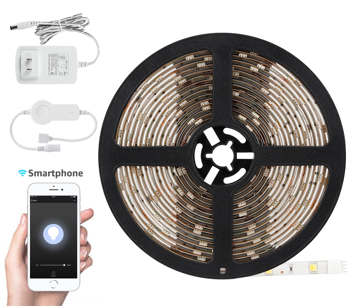 TORCHSTAR 16.4ft LED Strip Light, UL Listed Power Supply for Decoration ...