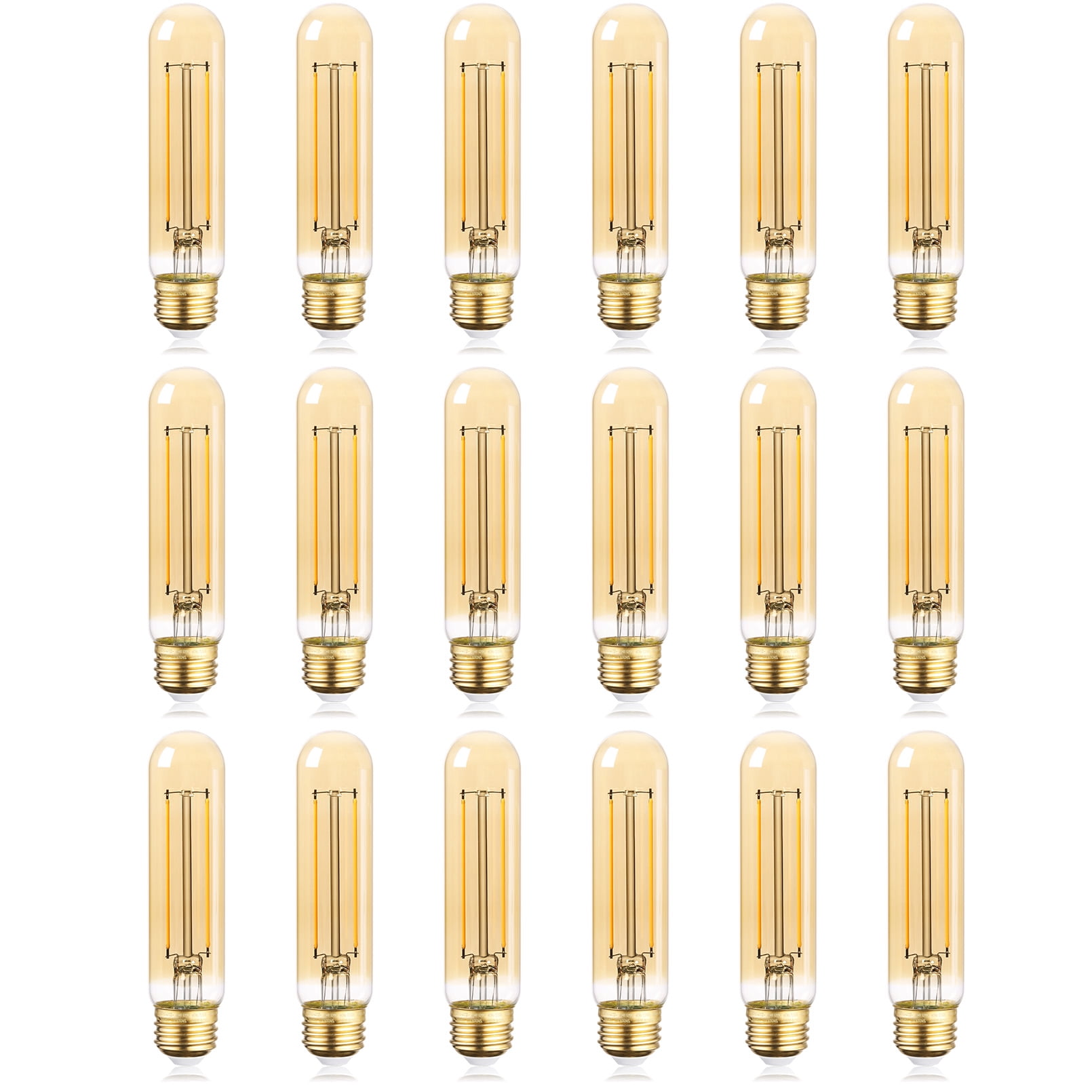 TORCHSTAR 18 Pack Dimmable Vintage Edison Bulbs, UL Listed T10 LED Bulb ...