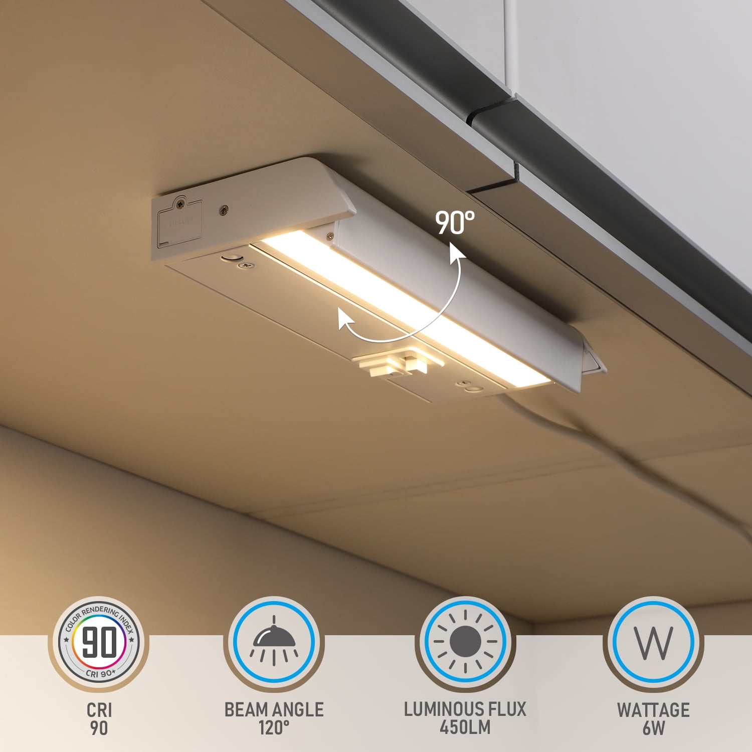 TORCHSTAR 2 Pack 8" 3CCT LED Under Cabinet Light, Hardwired& Plug-in ...