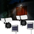 TORCHSTAR 2-Pack LED Solar Outdoor Security Lights with Motion Sensor, Adjustable Dual-Head ...