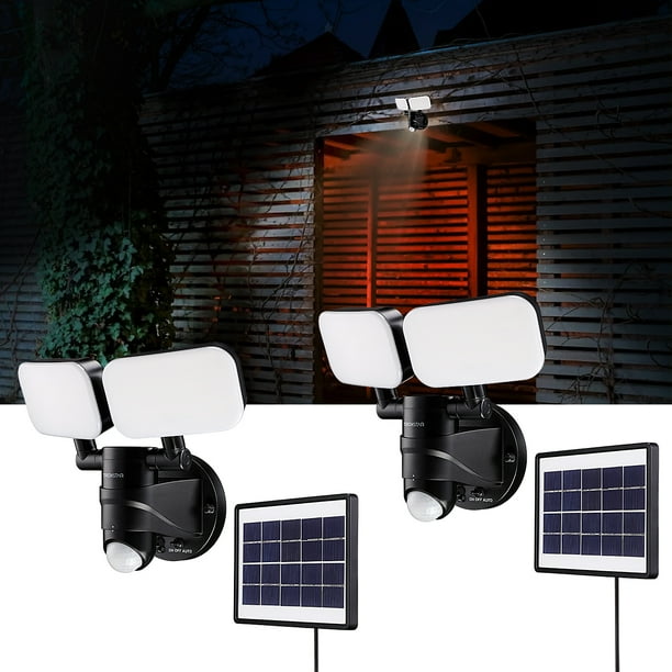 TORCHSTAR 2-Pack LED Solar Outdoor Security Lights with Motion Sensor ...