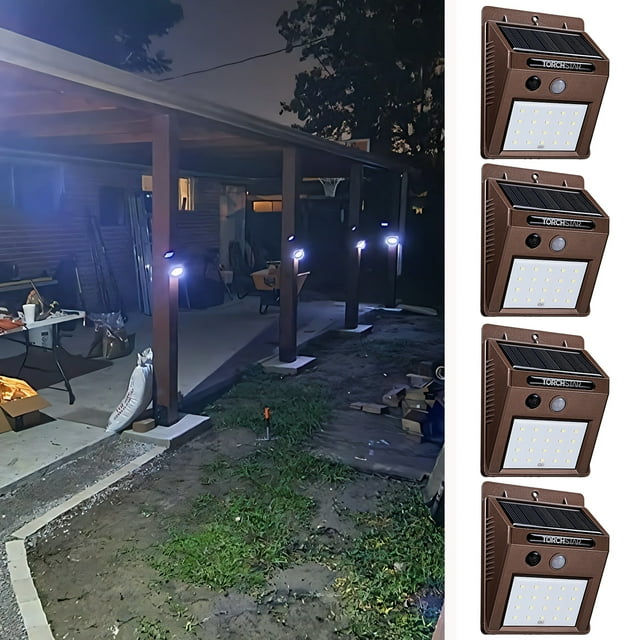 TORCHSTAR 20 Leds Outdoor Wireless LED Solar Motion Light for Driveway, Oil Rubbed Bronze, Pack ...