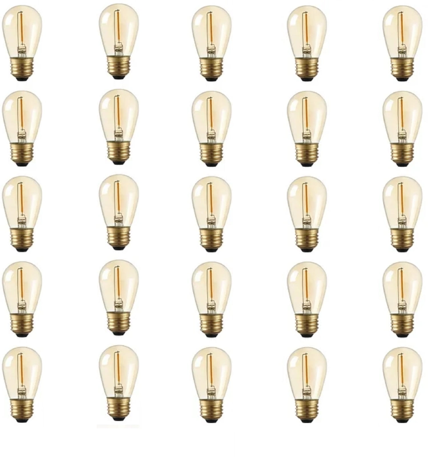 TORCHSTAR 25Pack S14 LED Bulb, Amber Warm Glass LED Replacement Bulbs ...