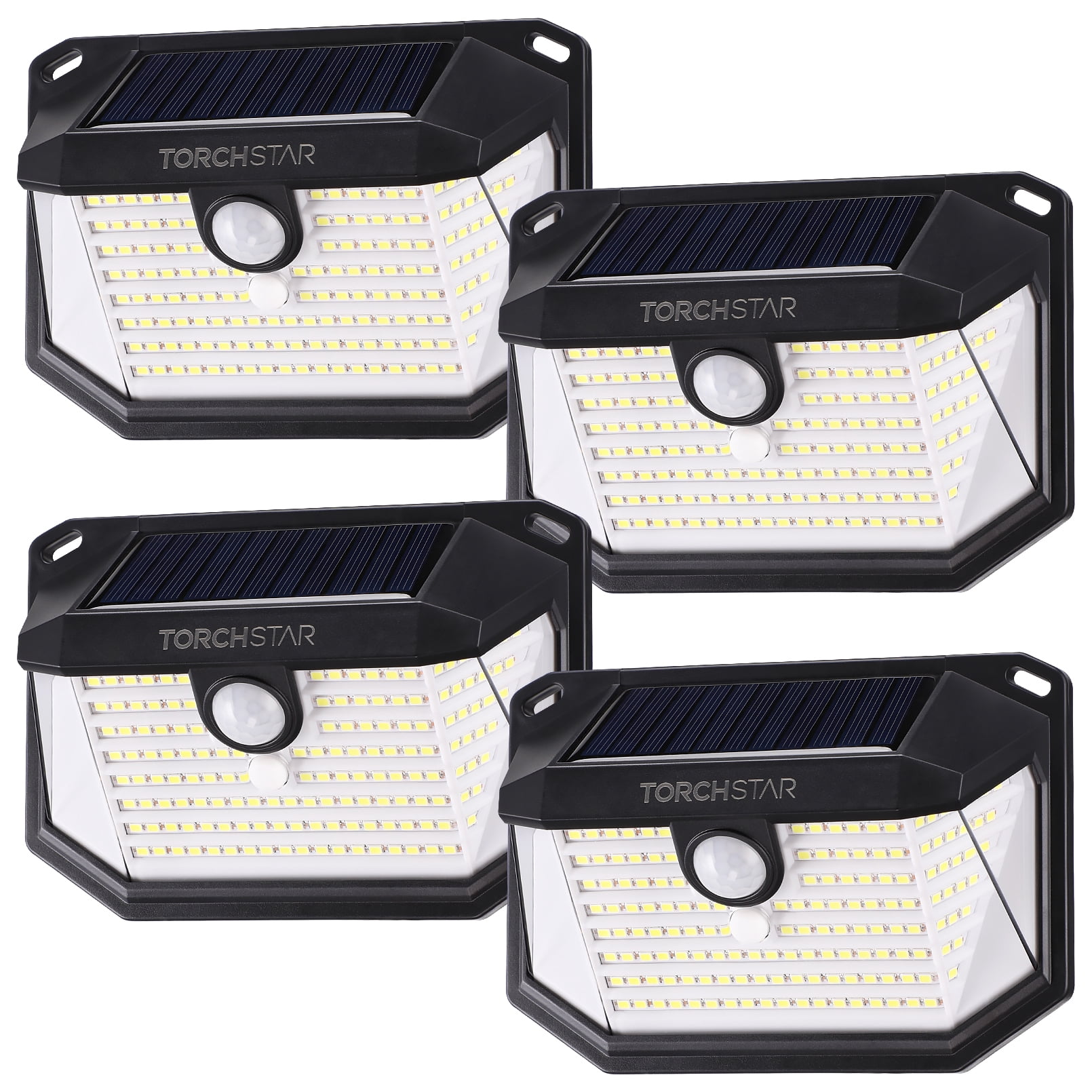 TORCHSTAR 4 Pack 178 LEDs Solar Motion Sensor Lights, Wireless Outdoor ...