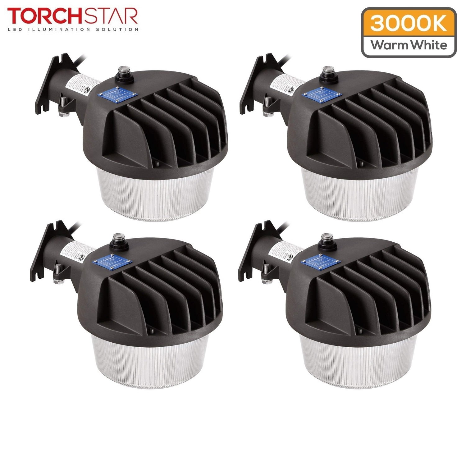 TORCHSTAR 50W Dusk-to-dawn LED Security Lights, 3000K Warm White, 4 ...