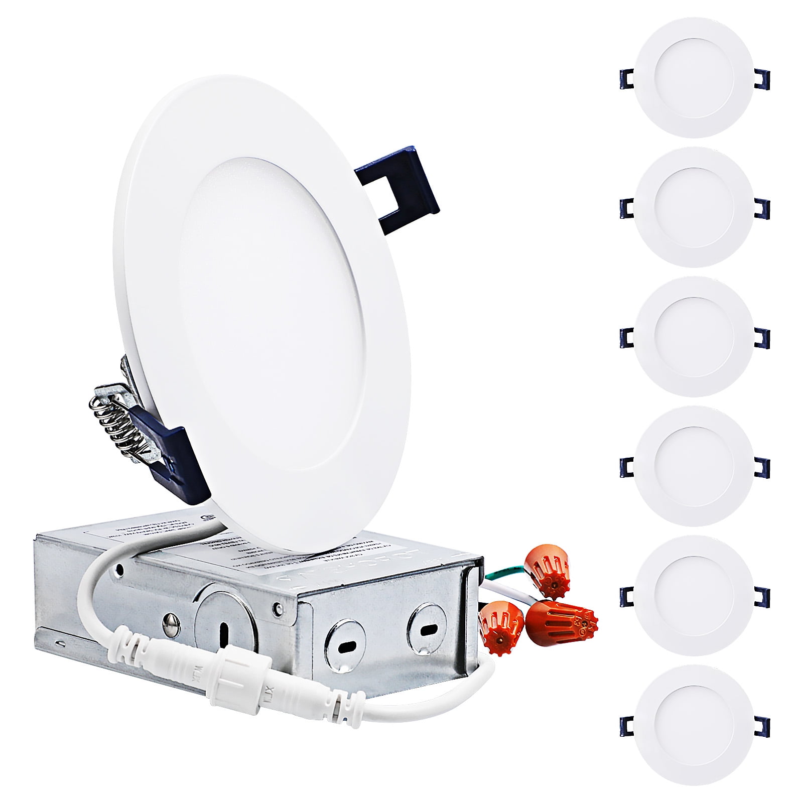 TORCHSTAR 6-Pack 4 Inch Slim LED Recessed Downlights with J-box ...