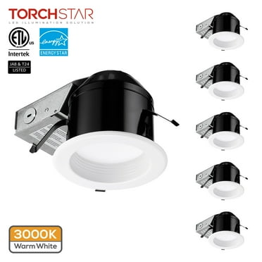TORCHSTAR 6Pack 6" Ultra-Thin LED Recessed Lighting with J-Box, 12W ...