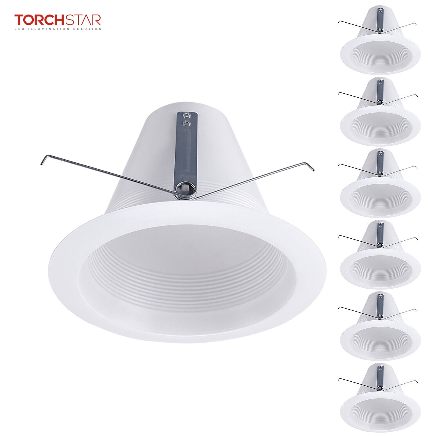 TORCHSTAR 6Pack 6 Inch Recessed Can Light Trim, Air Tight Baffle Trim ...