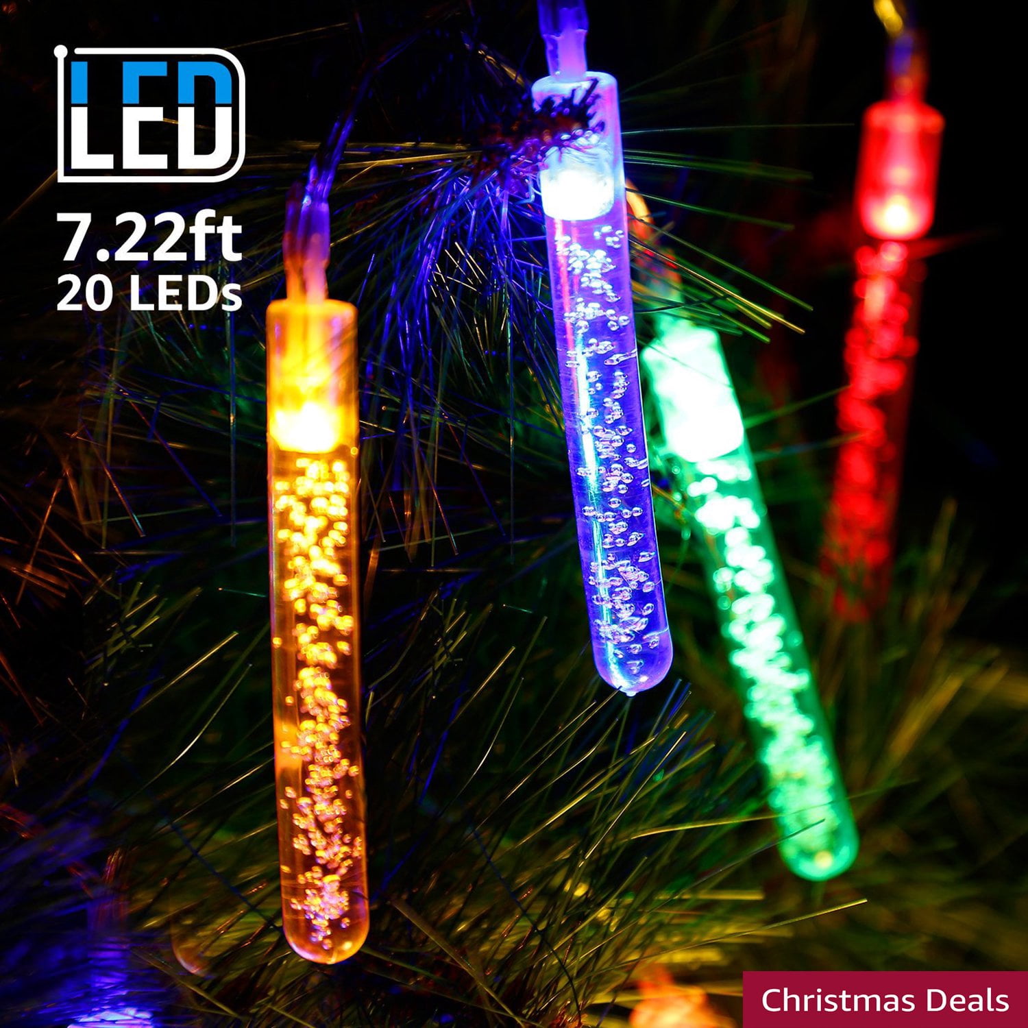 TORCHSTAR 7.22ft 20 LED Bubble Stick String Light, For Christmas ...