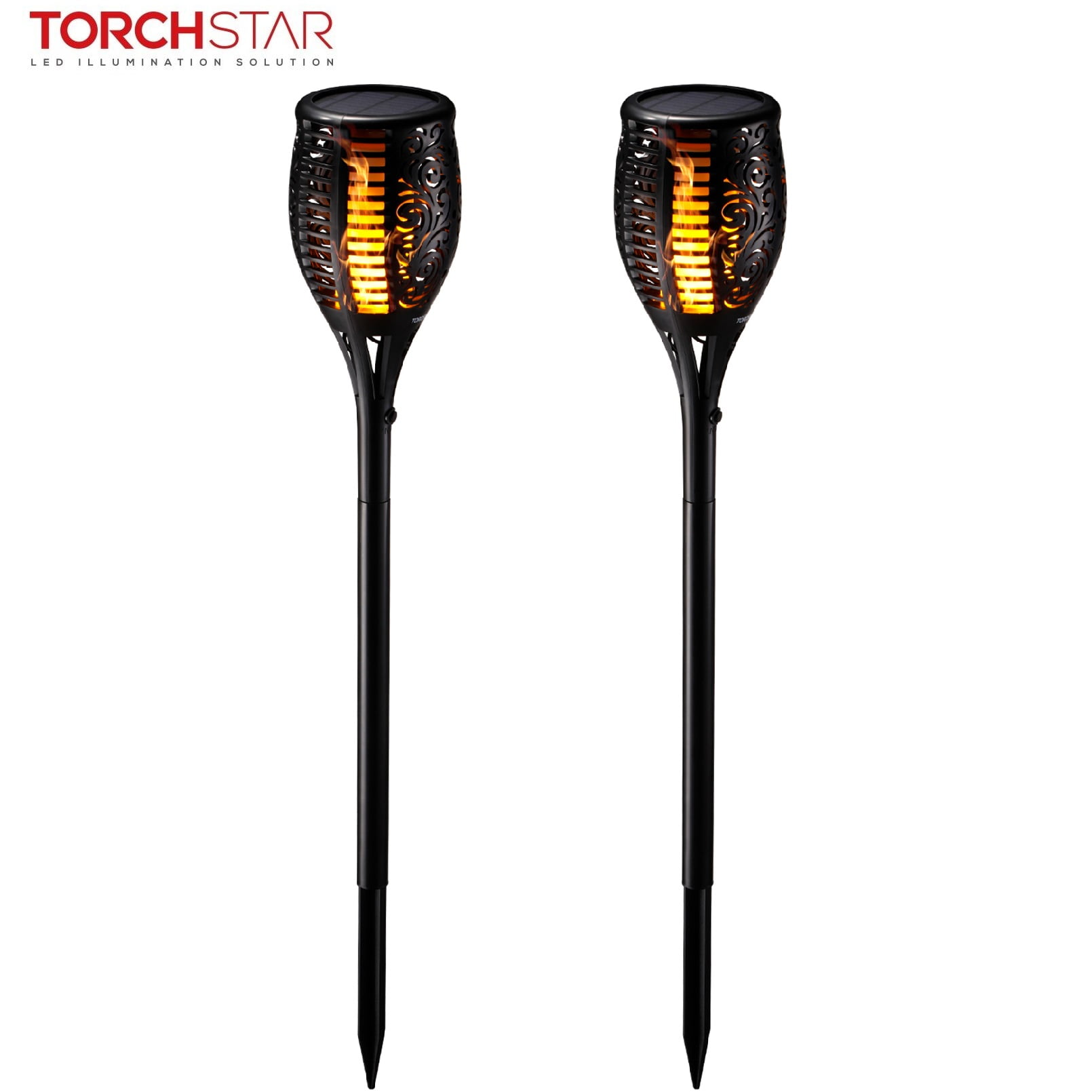 TORCHSTAR Dusk to Dawn Solar Torch Lights for Garden, Patio, 96 LED ...