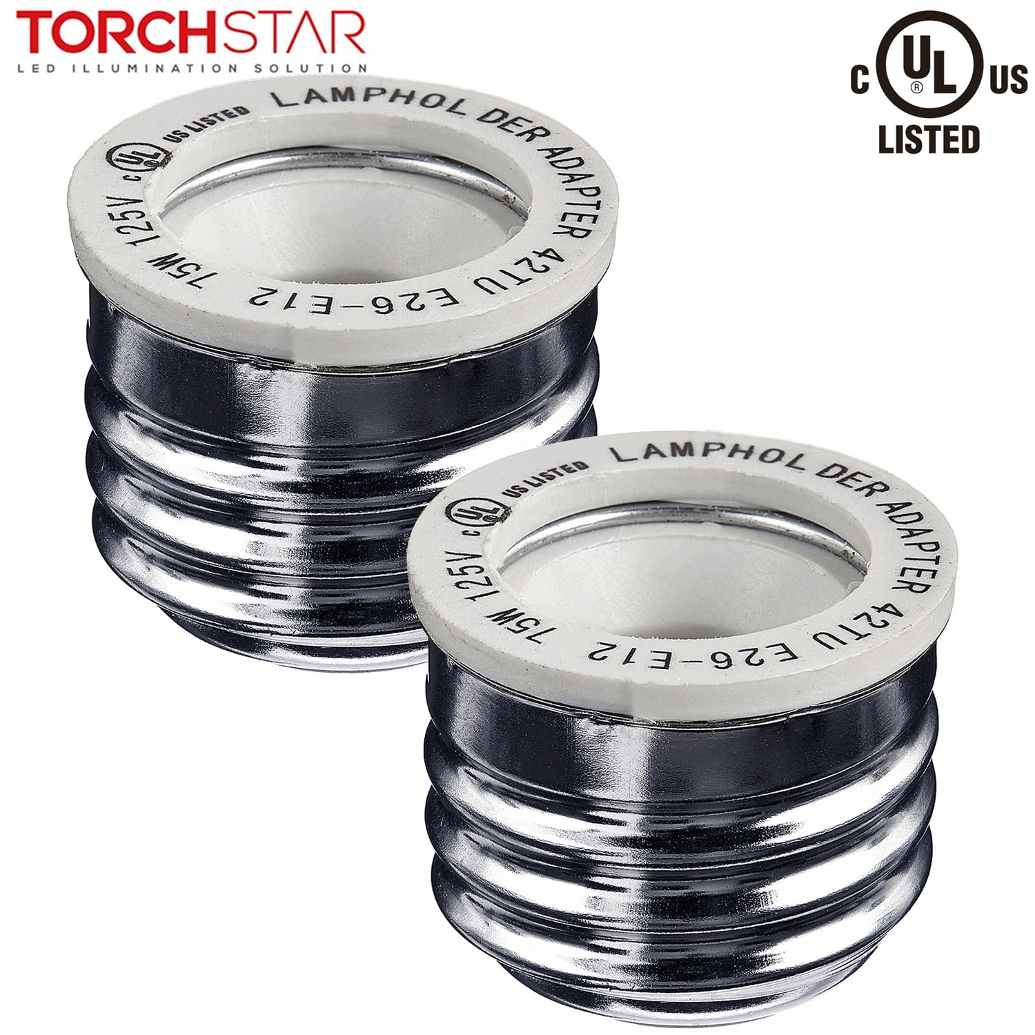 TORCHSTAR E26 to E12 Adapter - Medium Screw (E26/E27) to Candelabra ...