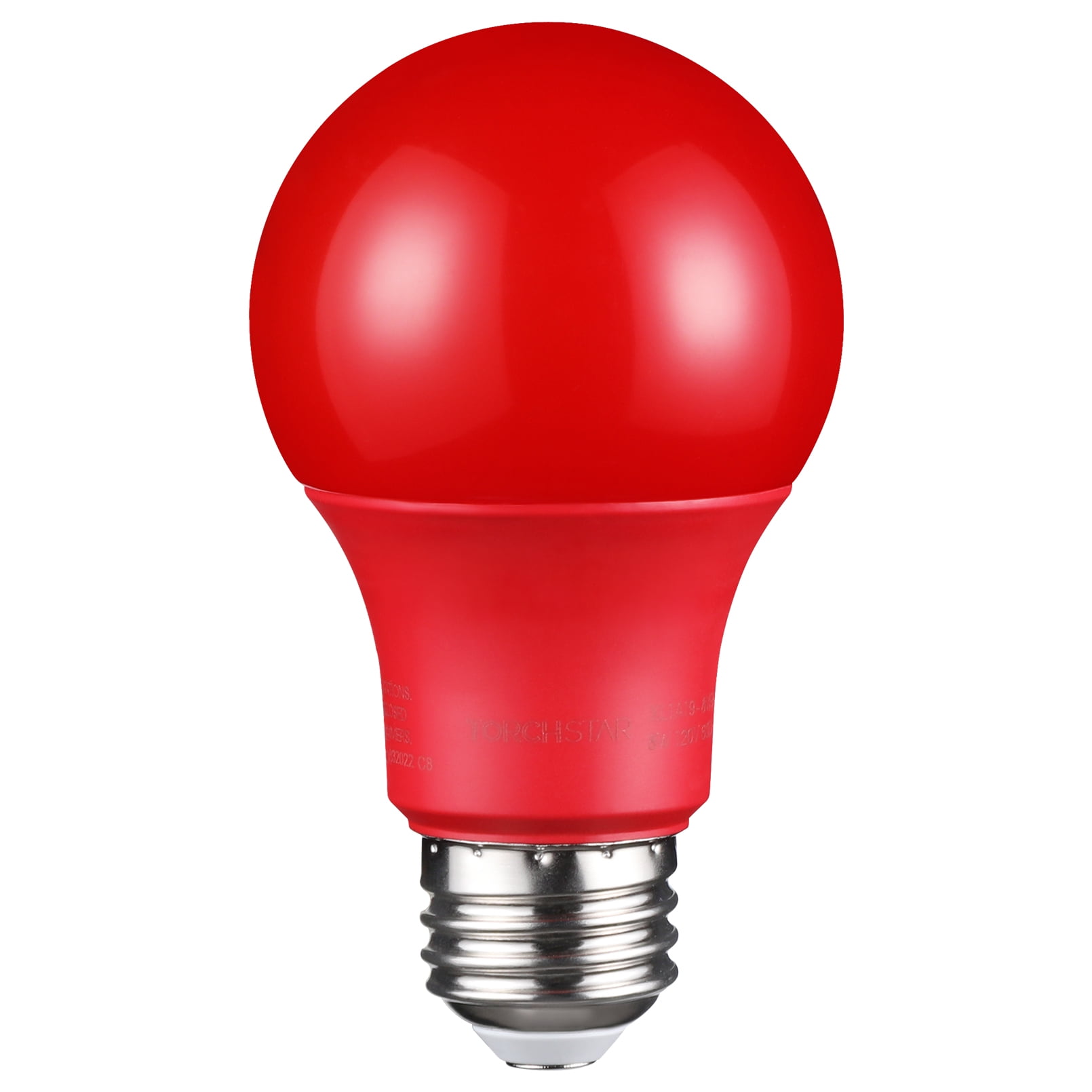 TORCHSTAR LED A19 Red Bulbs 8W E26 Base, for Party, Holiday, Bedroom ...