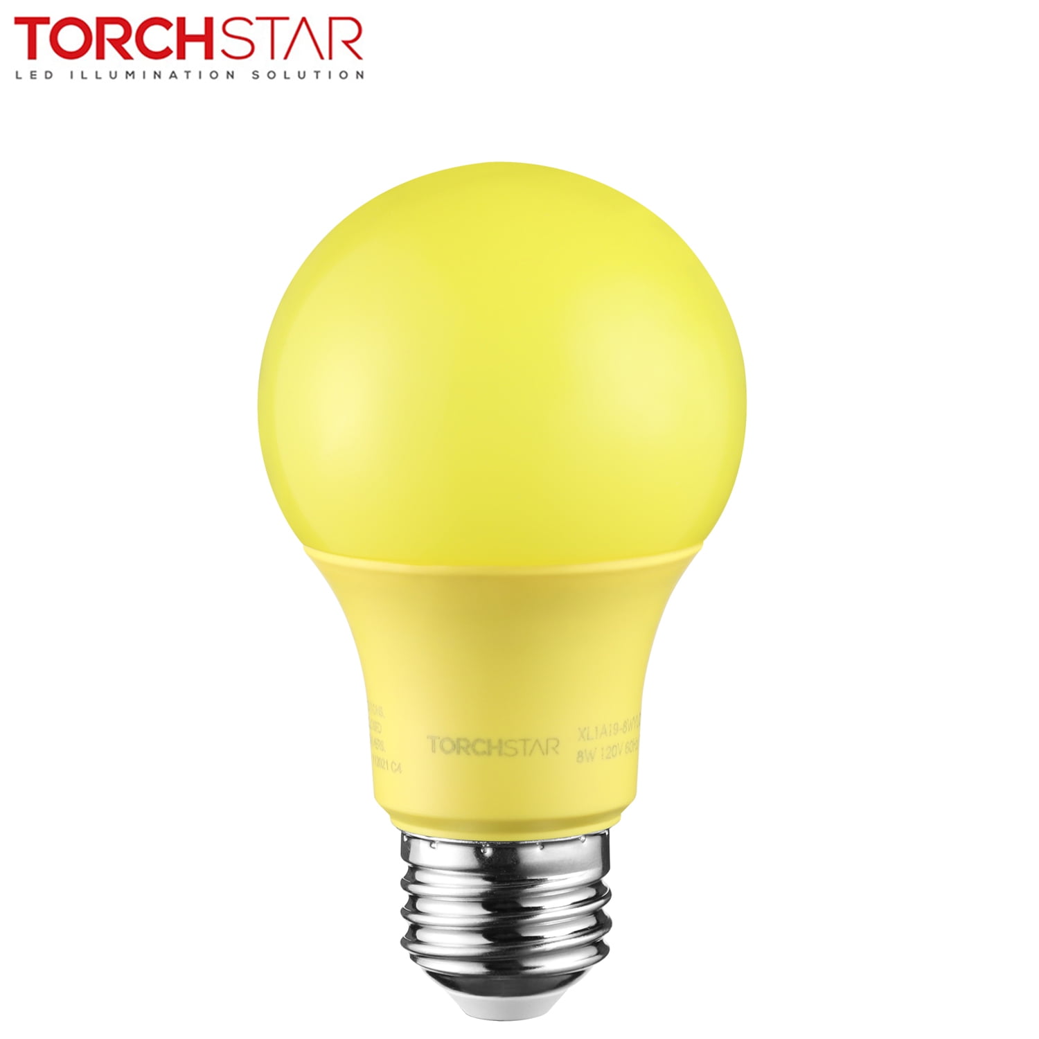 TorchStar LED A19 Yellow Bulbs, 8W 40W Equivalent, E26/E27 Base ...