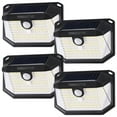 TORCHSTAR 178 LEDs Solar Motion Sensor Lights, Wireless Outdoor Wall Lighting, Black, Pack of 4 ...