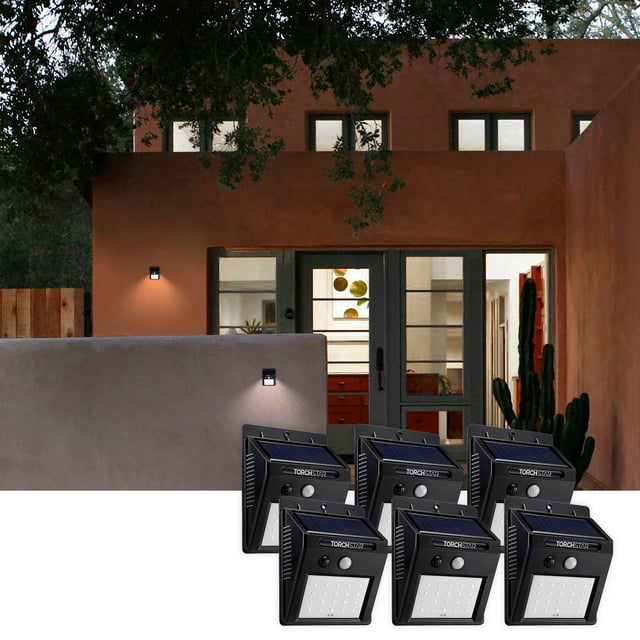 TORCHSTAR LED Solar Motion Sensor Lights, Black, Pack of 6 - Walmart.com