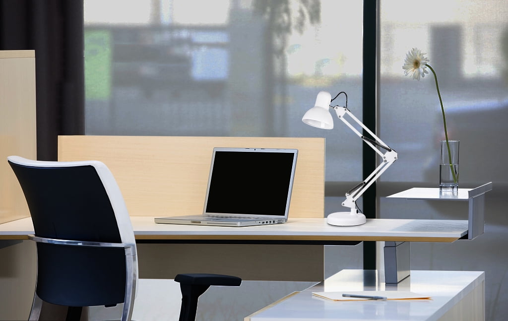 TORCHSTAR Metal Swing Arm Desk Lamp, White - Walmart.com