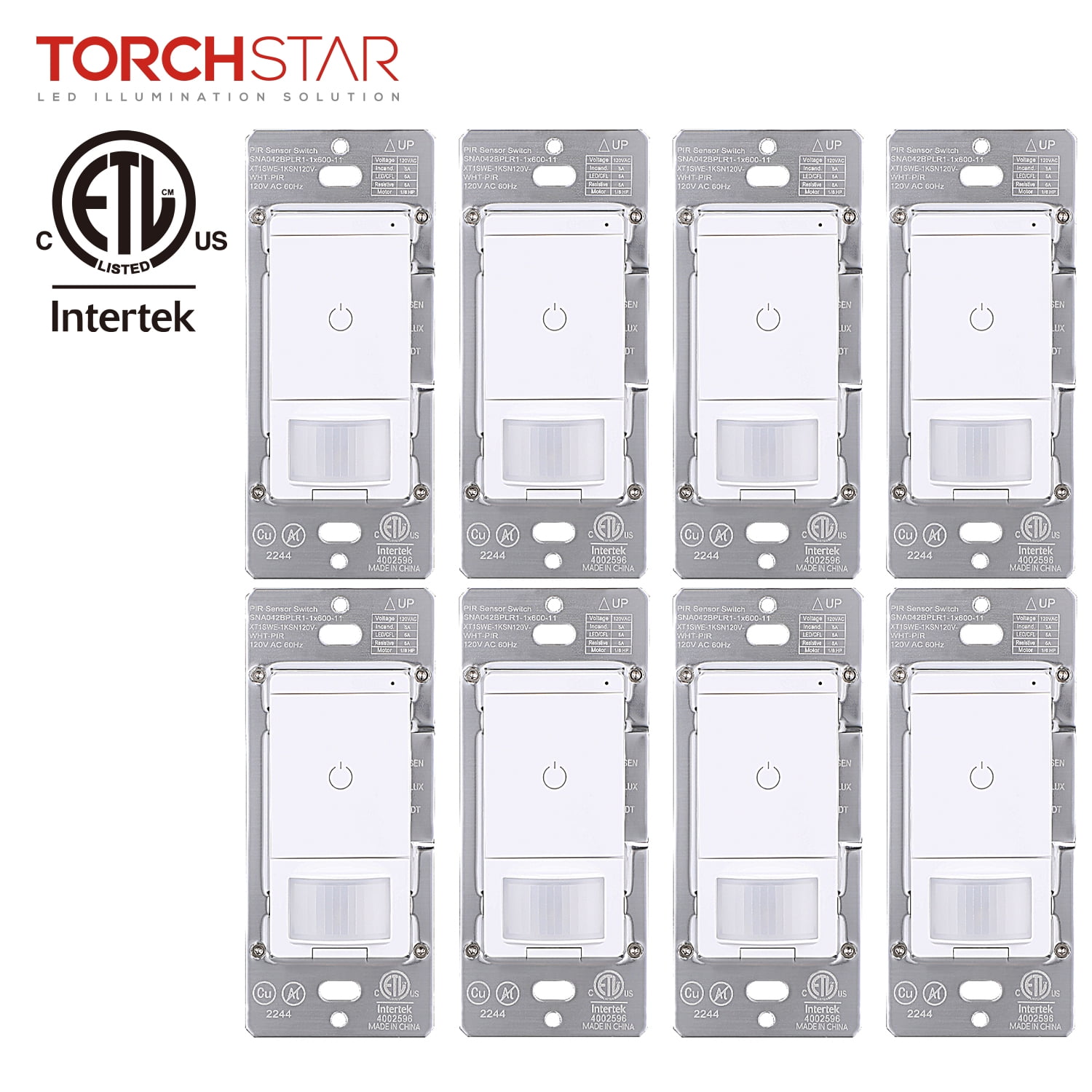 TORCHSTAR PIR Motion Sensor Switch, One Way, Adjustable Time and ...