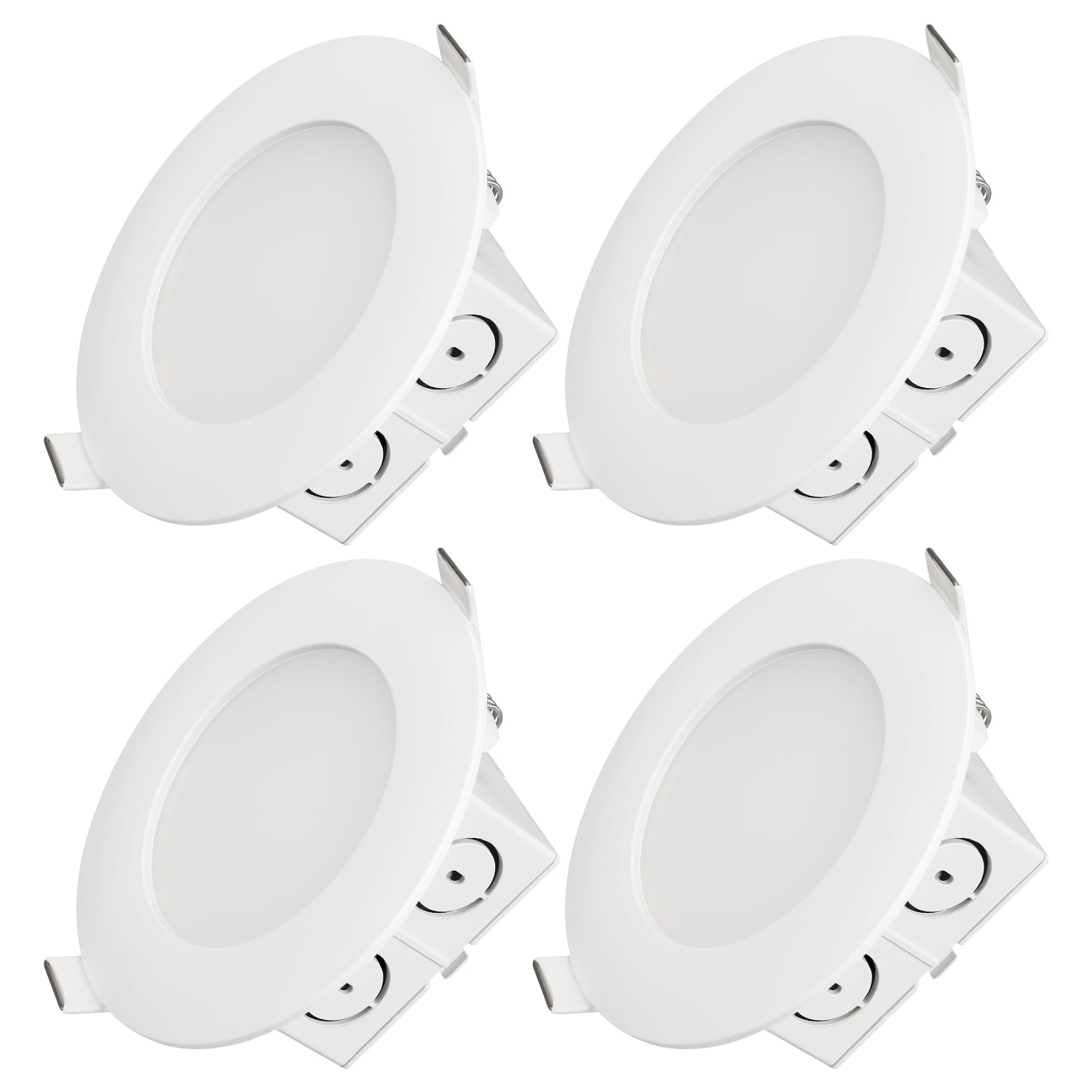 TORCHSTAR Ultra-Thin 4 Inch Recessed LED Downlight with J-Box, Dimmable ...