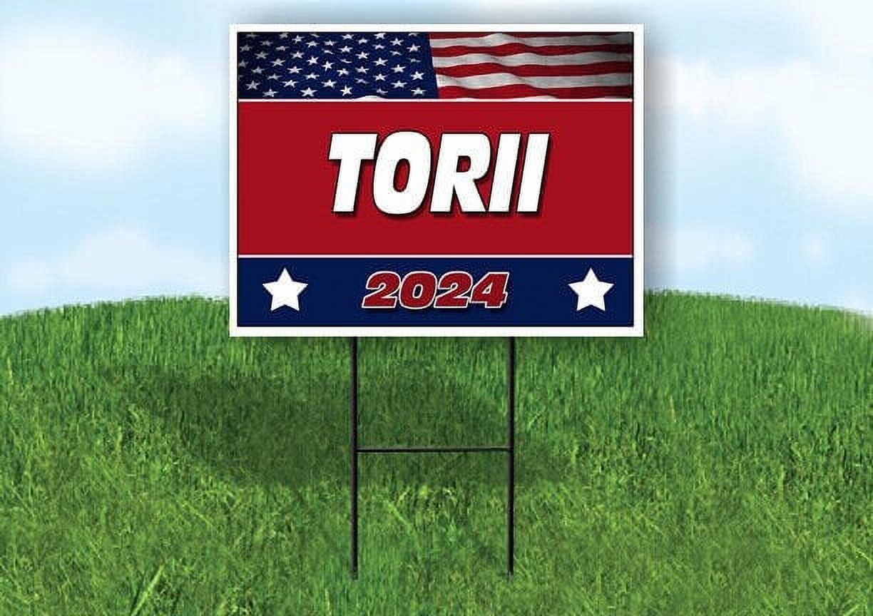 TORII FLAG RED 2024 18inx24in Yard Road Sign w/ Stand - Walmart.com
