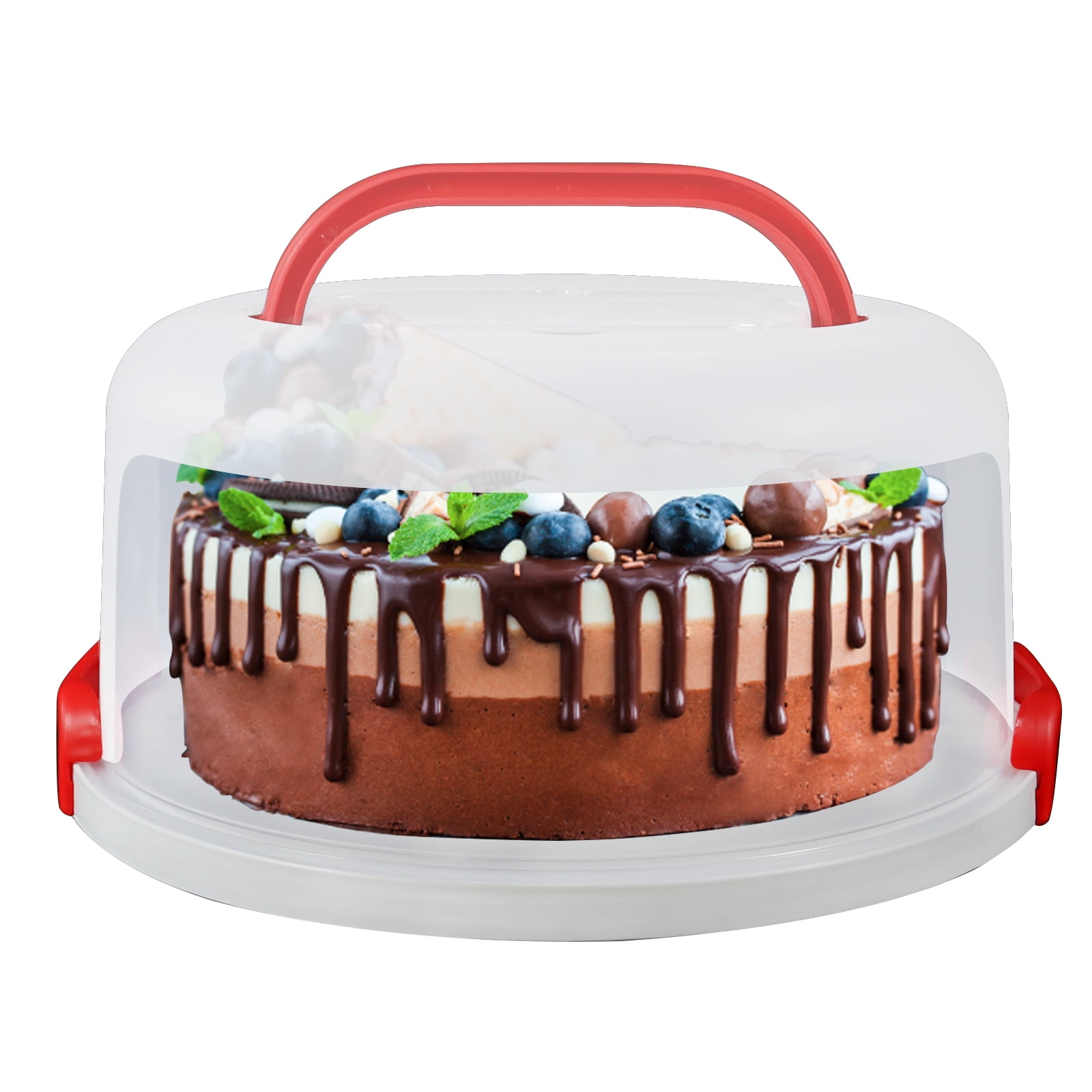 TORJAN 10in Red Plastic Round Cake Box, with Handle - Walmart.com