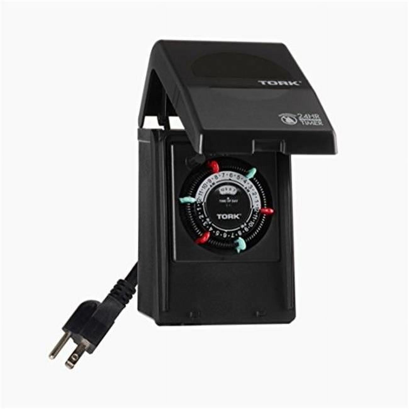 TORK 15 Amp 24-Hour Indoor/Outdoor Mechanical Timer Grounded Outlets ...