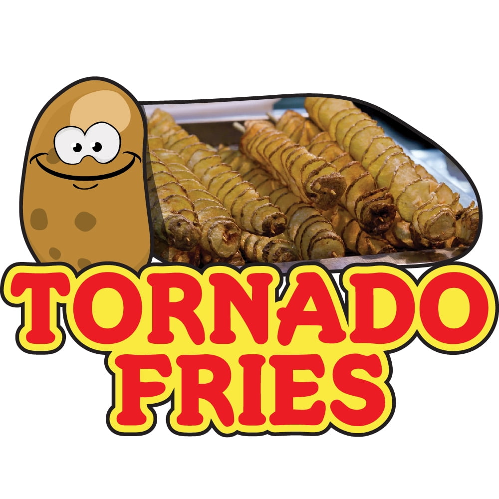 TORNADO FRIES 16" Concession Decal sign cart trailer stand sticker ...