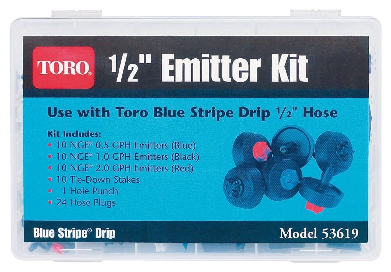 TORO 53619 Emitter Kit, For: Blue Strip Drip 1/2 in Tubing - Walmart ...