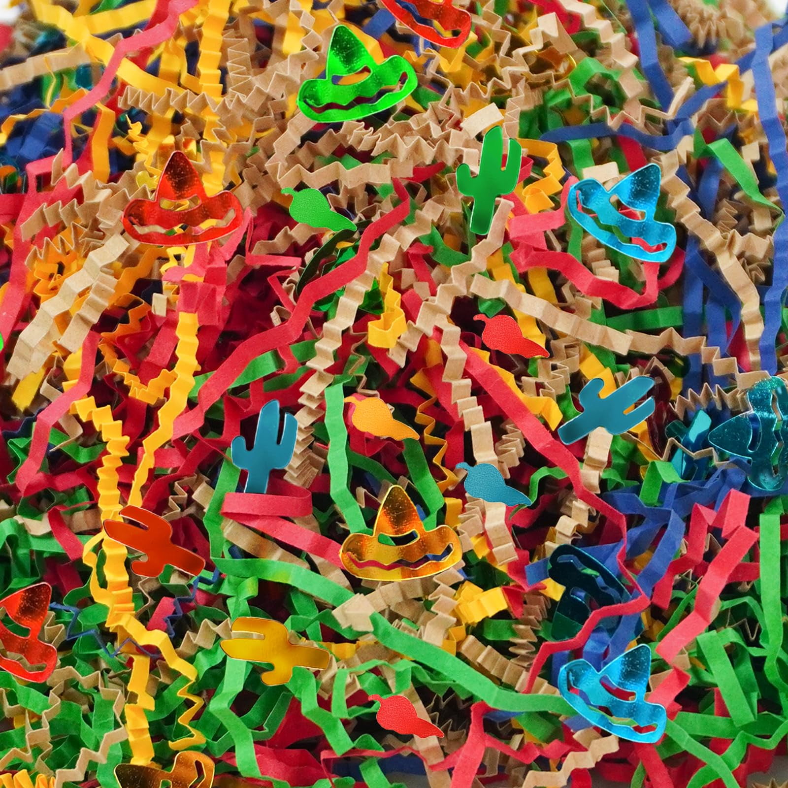 TORONTOKYO 2 LB Cinco TSF6 De Mayo Grass Basket Filler Bulk, Crinkle ...