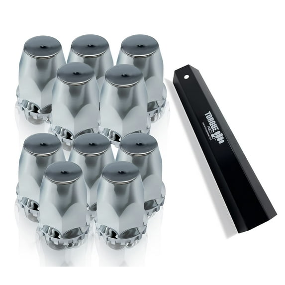 TORQUE 10 pcs of 33mm Chrome Standart Screw-on Lug Nut Covers with ...