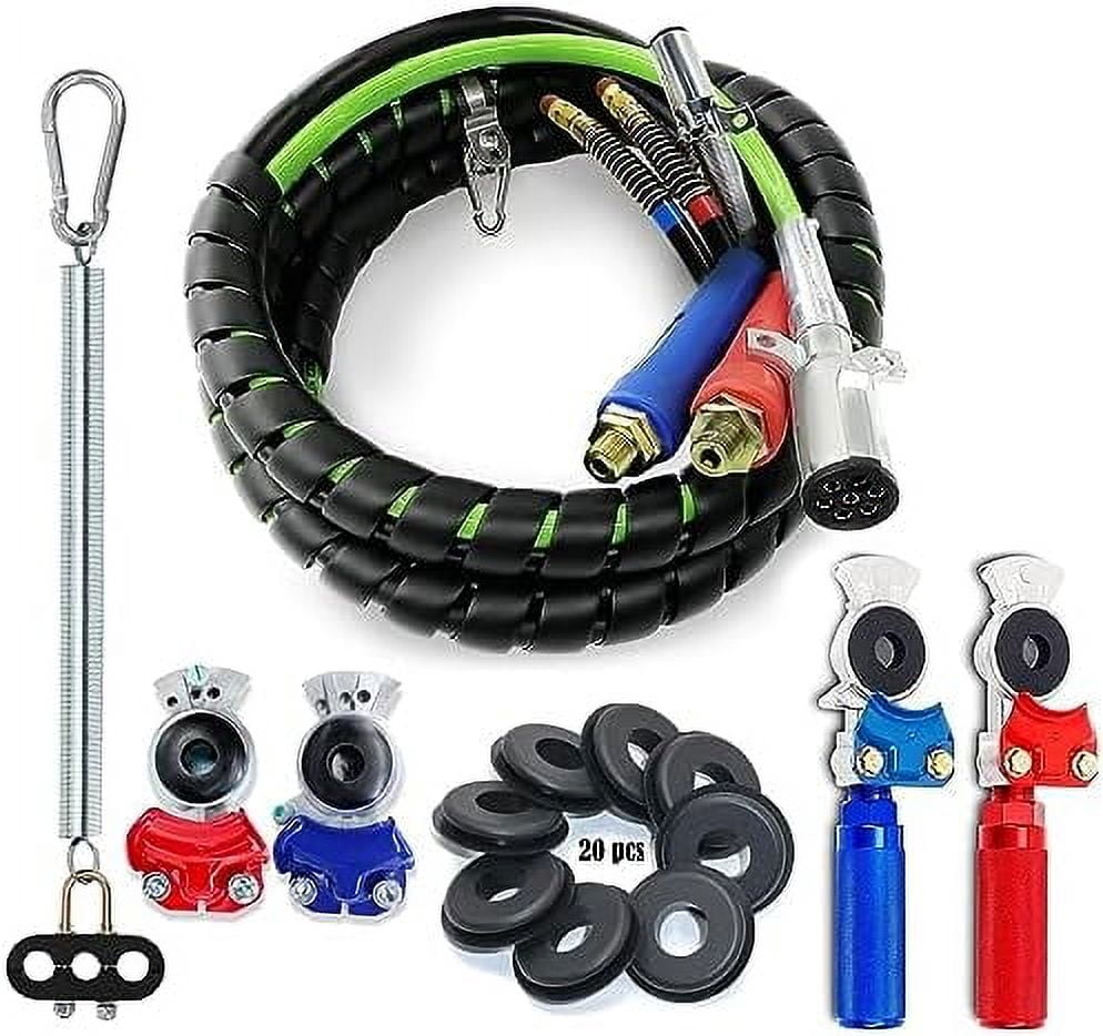 Semi Truck Air Hose 12 FT 3-in-1 Semi Truck Air Line Kit - Includes ABS ...