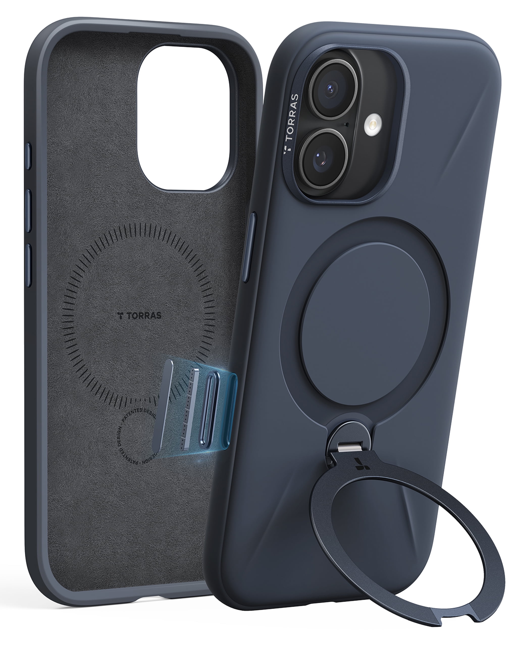 TORRAS Ostand Q3 Silicone for iPhone 17 Case, Fit for MagSafe, 360 Ring ...