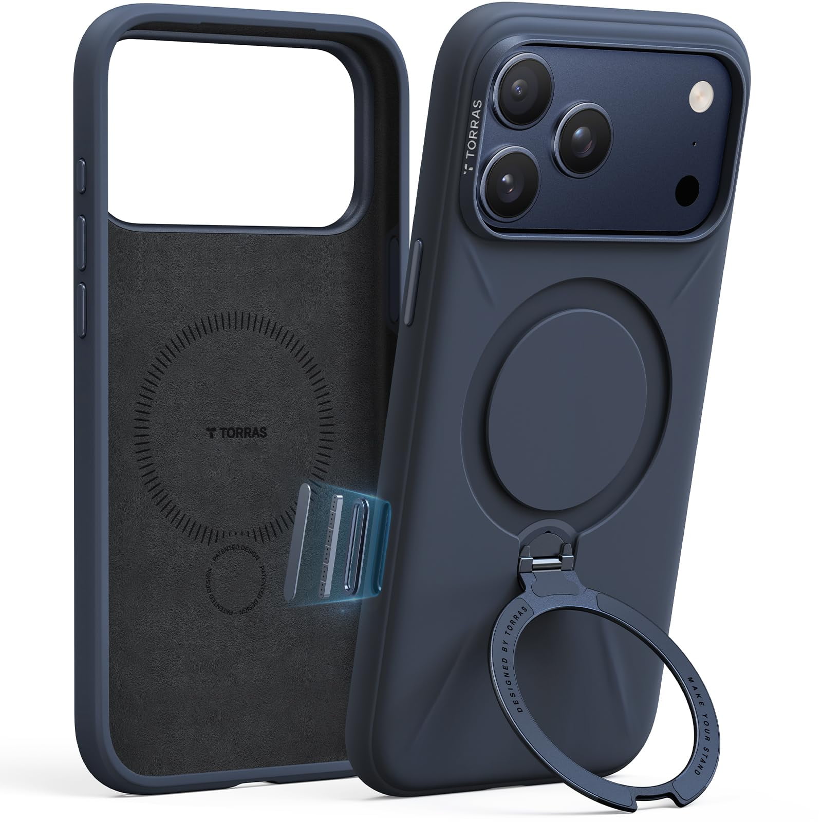 TORRAS Ostand Q3 Silicone for iPhone 17 Pro Max Case, Fit for MagSafe ...