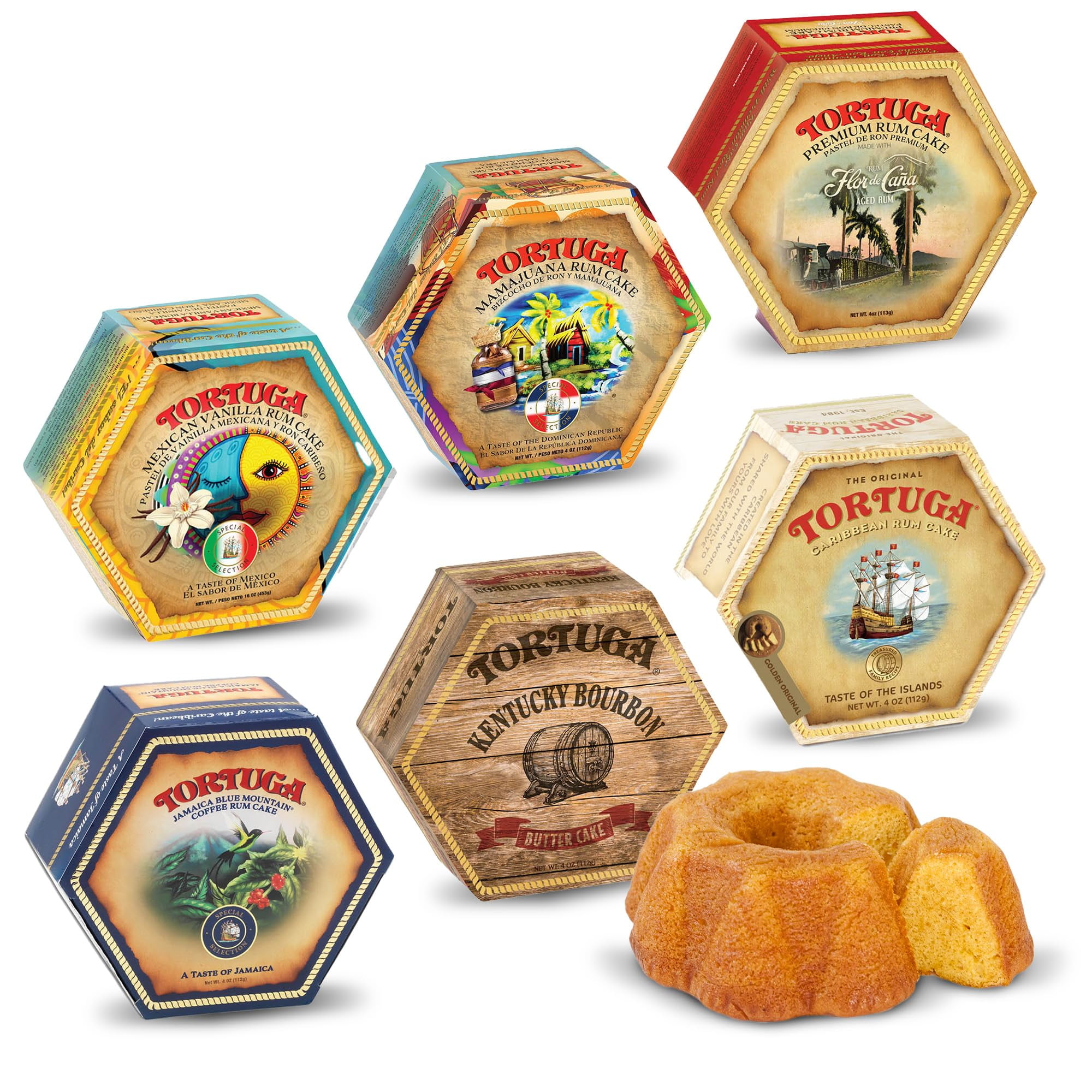 TORTUGA Provenance Rum Cake Variety Pack – 4 oz. - 6 Pack - The Perfect ...
