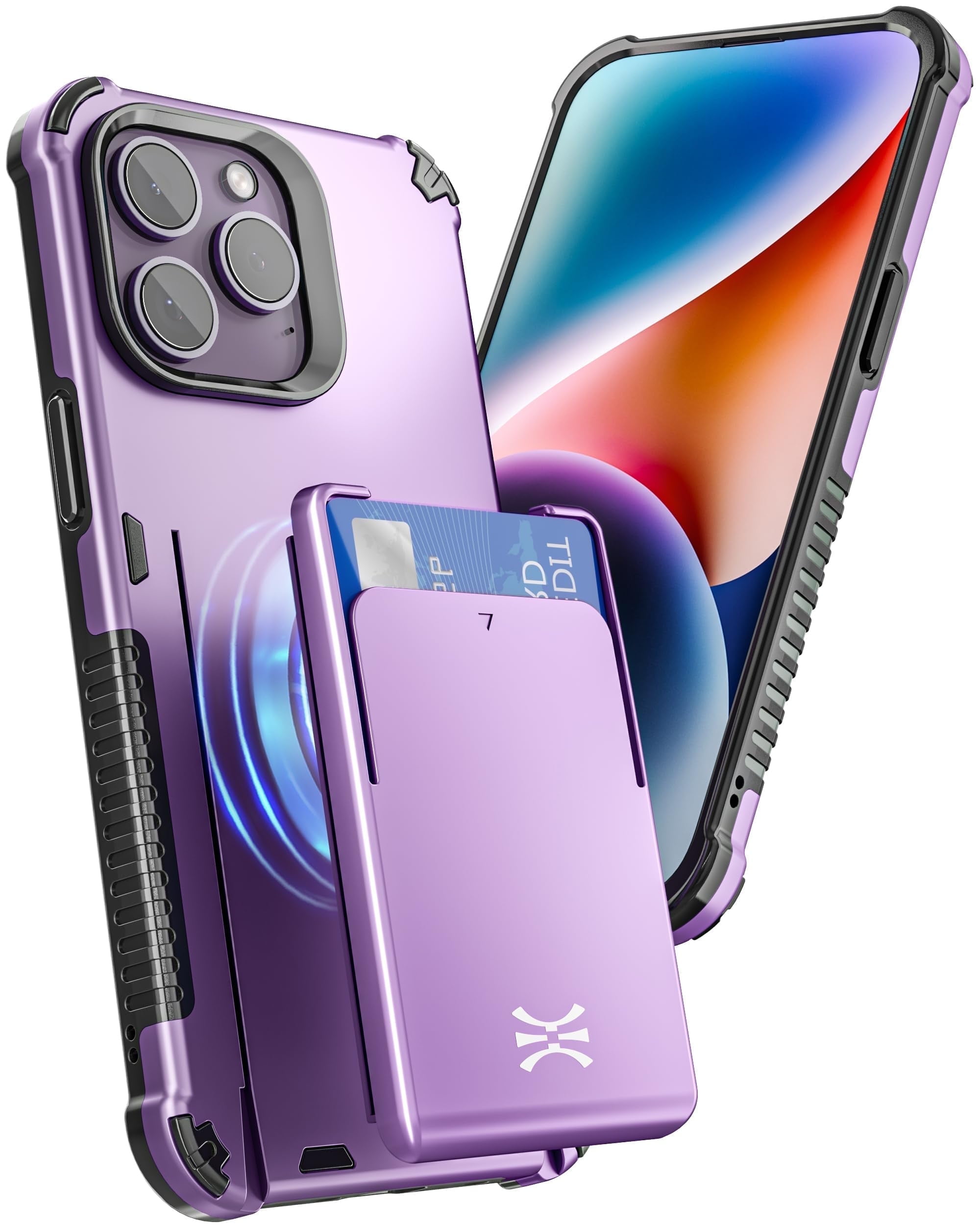 TORU MX PRO for iPhone 14 Pro Slim Hard Wallet Case | Dual Layer ...