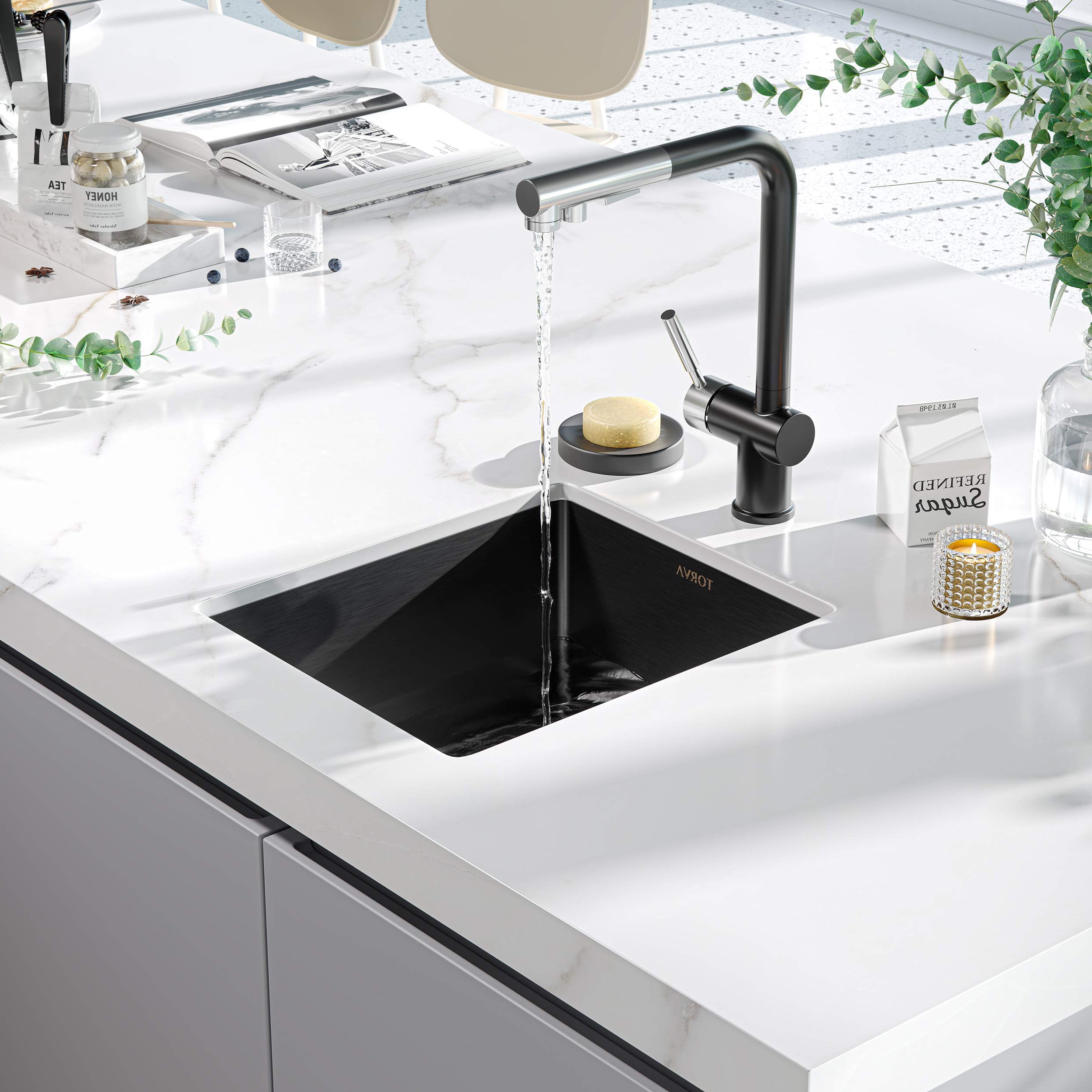 TORVA 16 Gauge Undermount Kitchen Sink Stainless Steel 14x18x9 inch ...