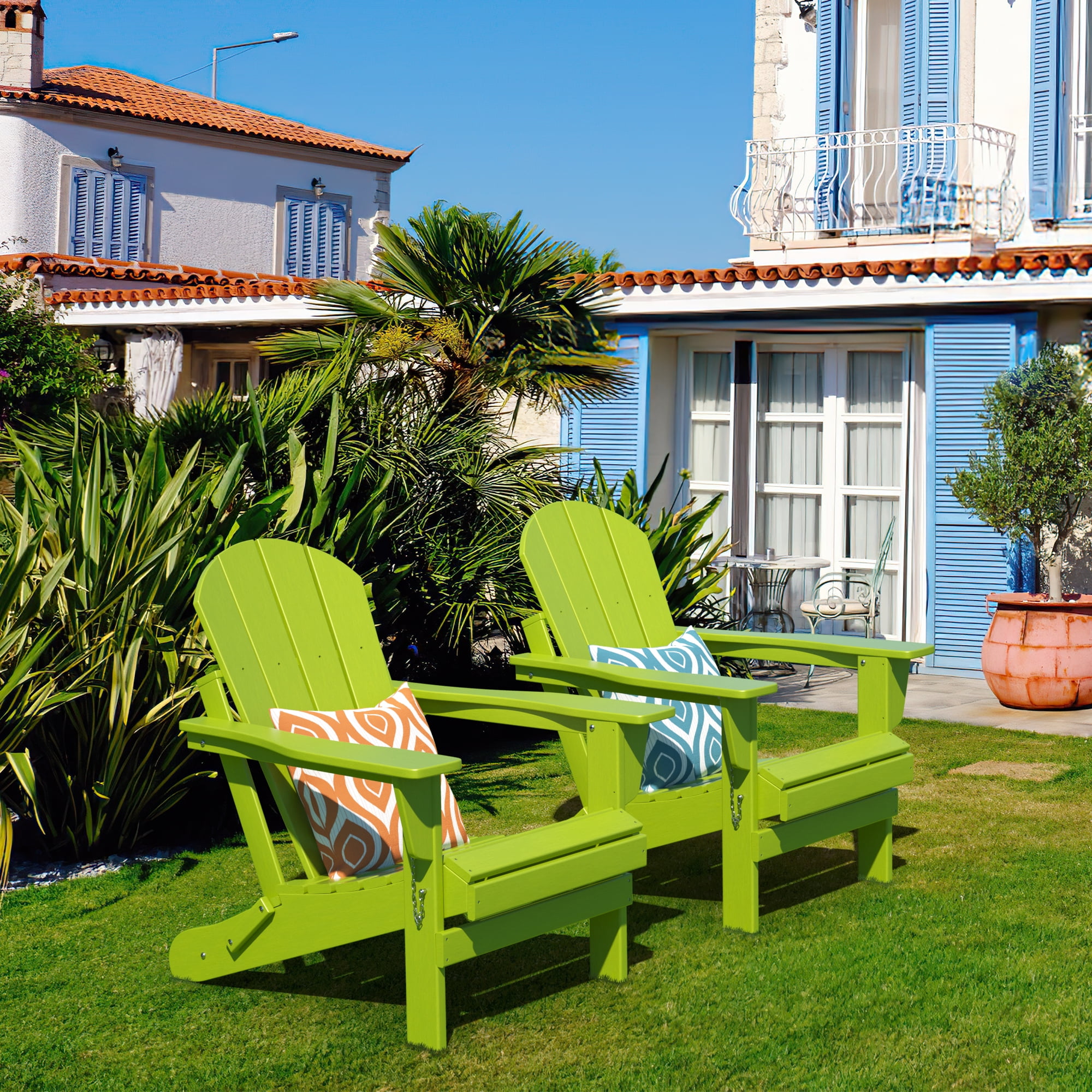 TORVA Folding Adirondack Chair Set of 2, Fire Pit Chair,Patio Outdoor ...