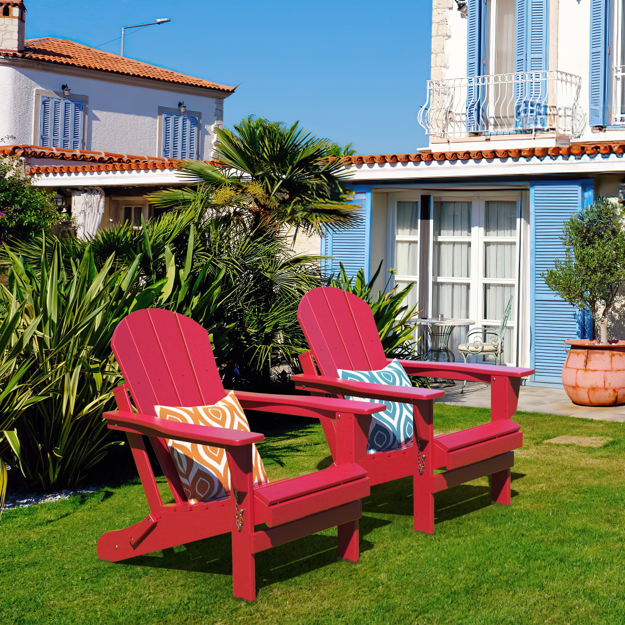 TORVA Folding Adirondack Chair Set of 2, Fire Pit Chair,Patio Outdoor Chairs All-Weather Proof ...