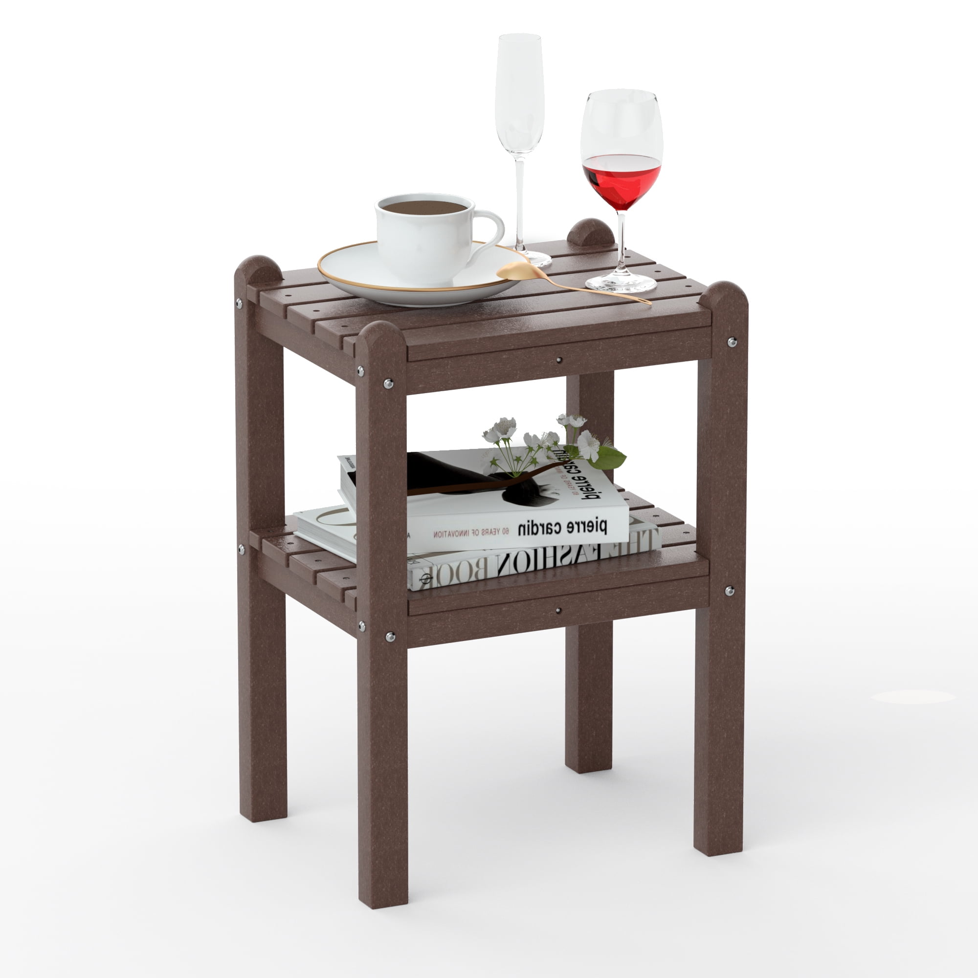 TORVA Outdoor Side & Accent Table All-Weather Recycled HDPE Lumber ...