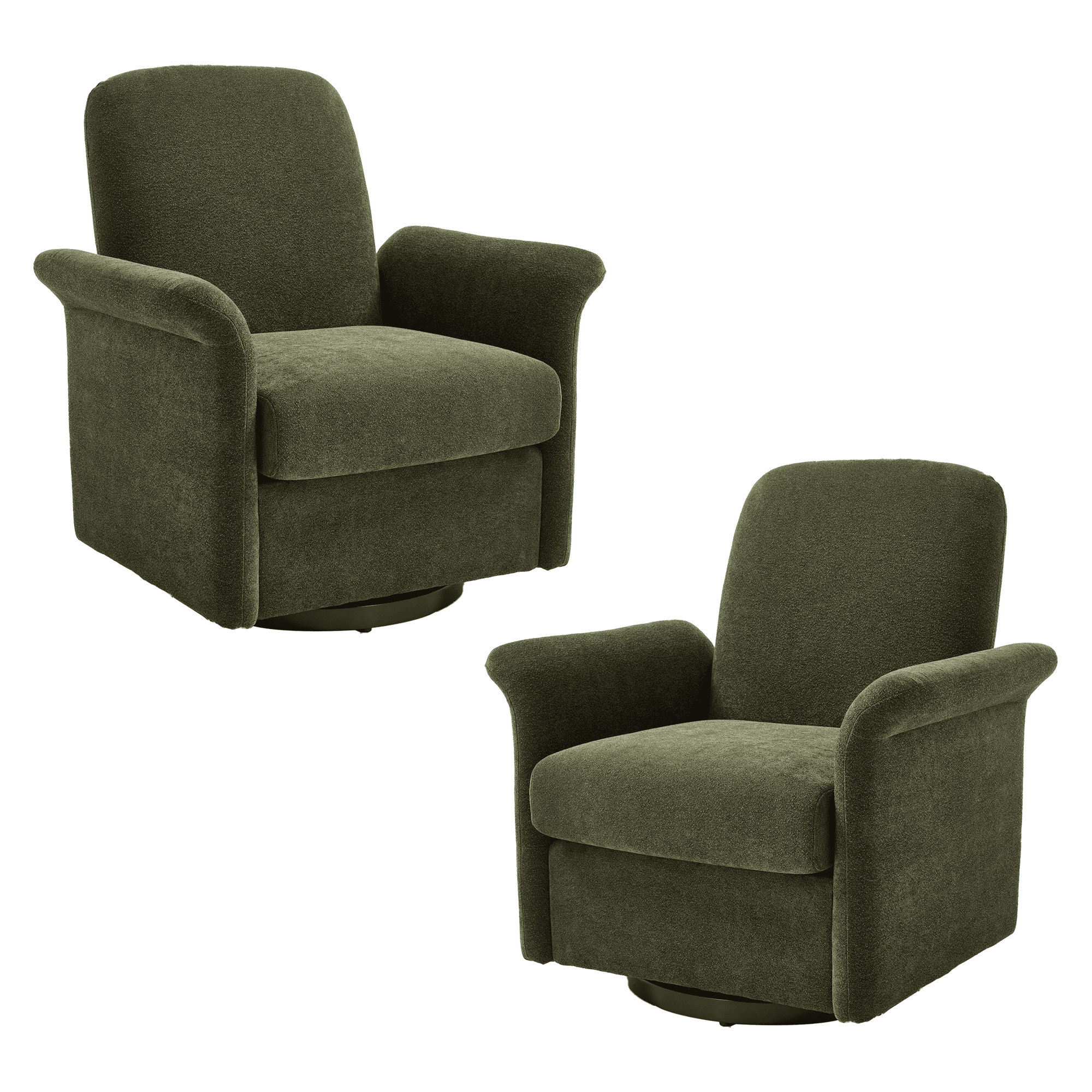 TOSEE Swivel Accent Chairs Set of 2, 360 Degree Swivel Barrel Chair ...