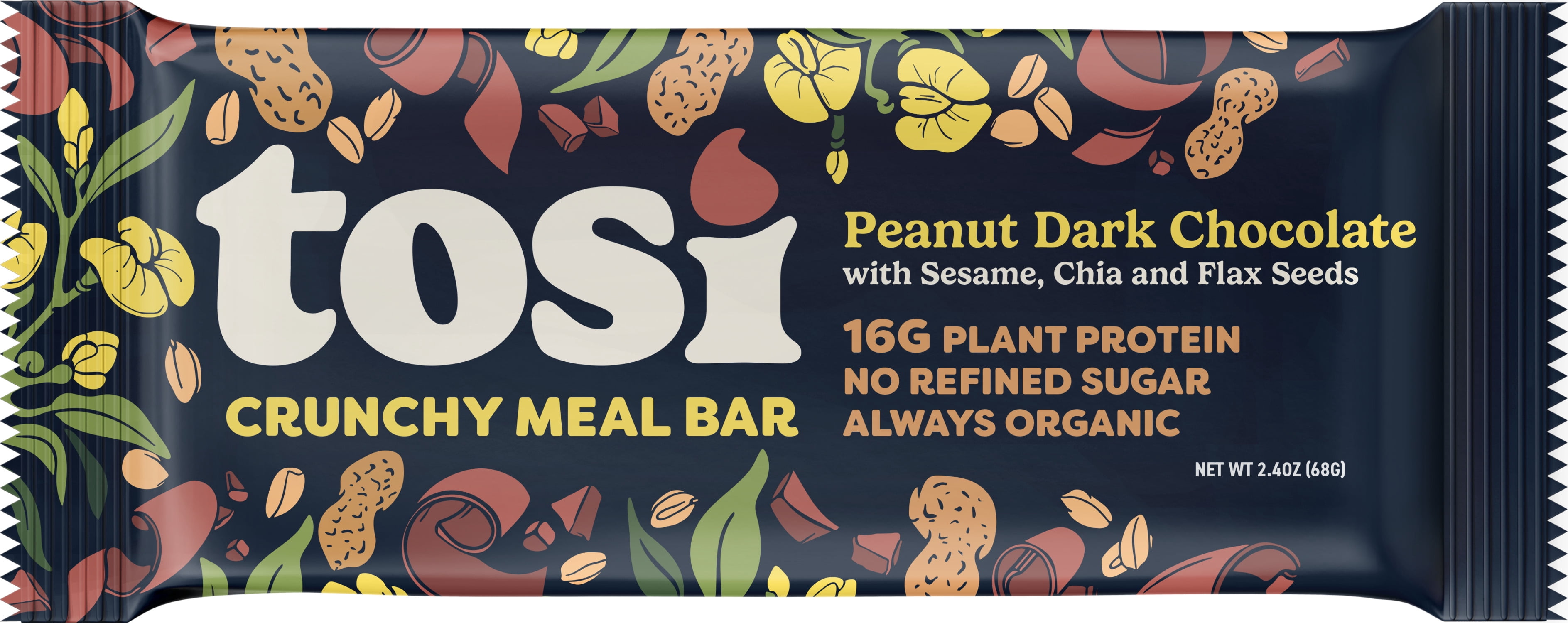 TOSI SuperBites, Gluten-Free Snack Bars, Peanut Dark Chocolate, Vegan ...