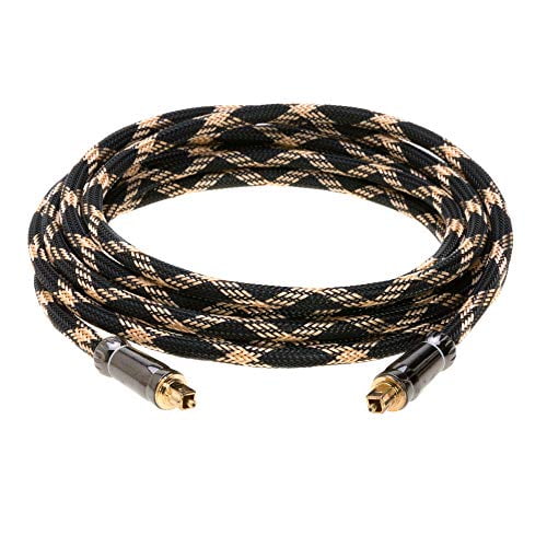 TOSLink Digital Audio Optic Cable SPDIF Speaker Wire (12FT, Mesh ...