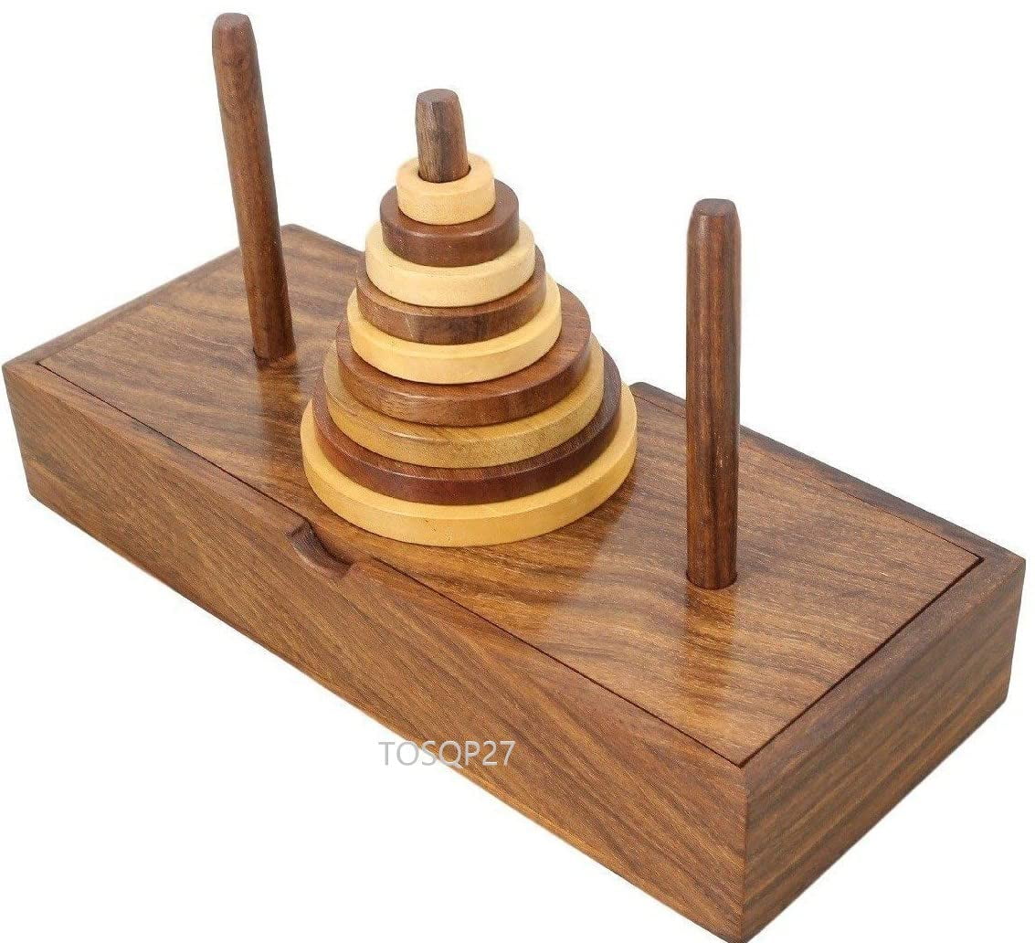 TOSQP27 Tower of Hanoi AIF4 Game Gift Wooden Puzzle Brainteaser Hanoi ...