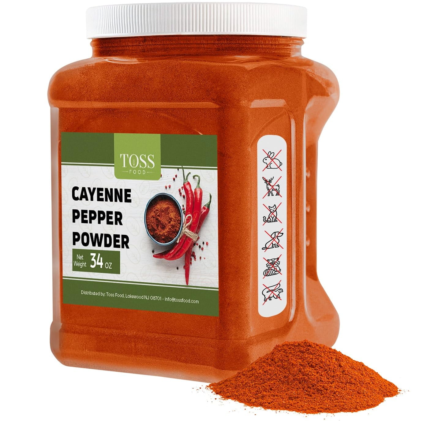 TOSS Cayenne Pepper Powder Bulk MDA05 40,000 Heat Units 34 Oz, Garden ...