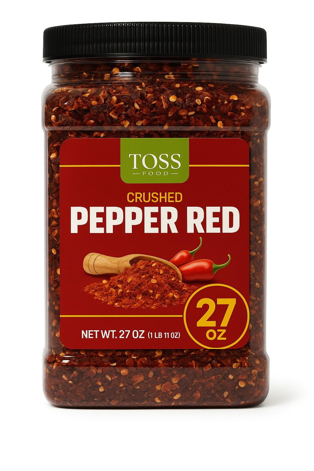 TOSS Crushed Red Pepper ESF27 Flakes, Red Chili Flakes Bulk Spice 27 OZ ...