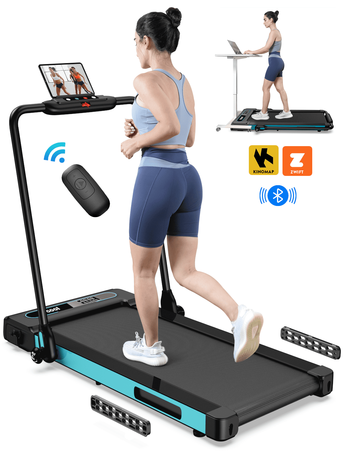 TOSSFD 2.5HP Folding Treadmill with Display Screen Electric Running ...