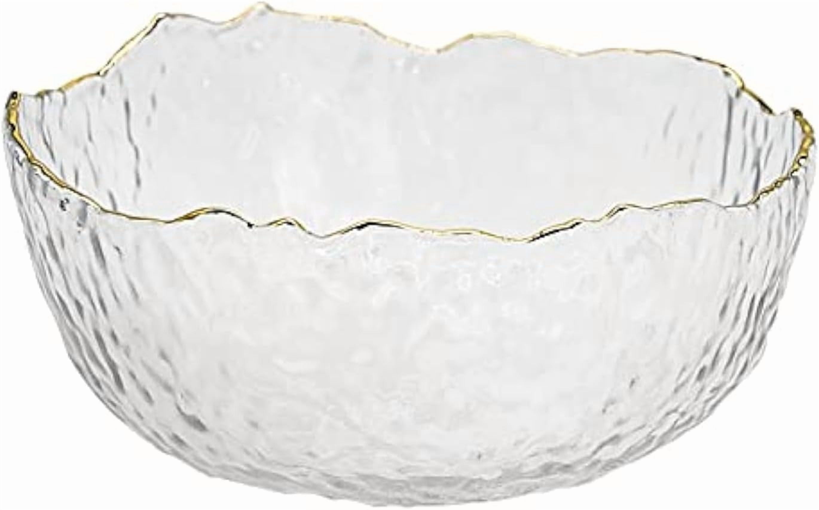 TOSSOW Glass Salad Bowl Irregular Shape Serving Bowls, 25 oz Pyrex ...
