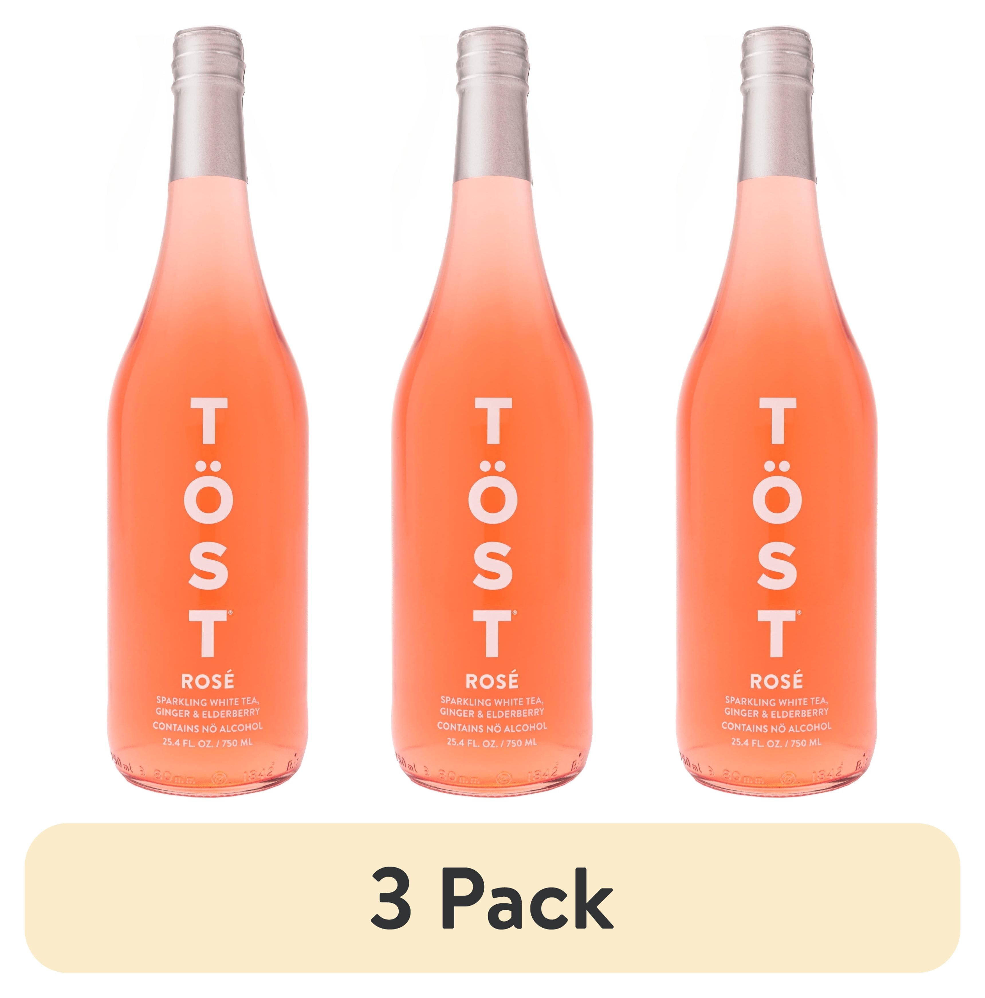 (3 pack) TOST Non-Alcoholic Sparkling Rosé Beverage, 25.4 fl oz. Bottle ...