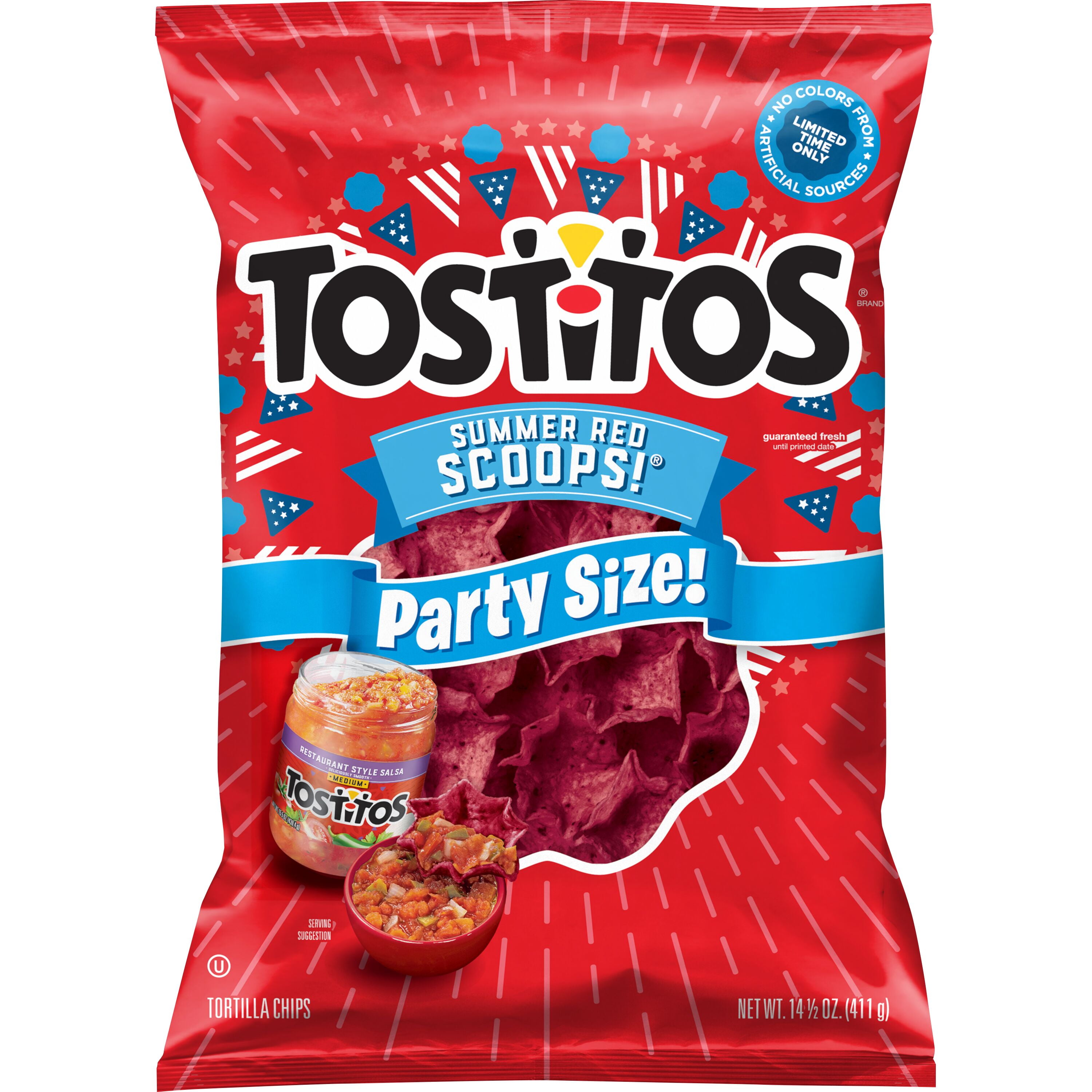 Tostitos Scoops Summer Red Tortilla Chips, 14.5 Ounce Bag - Walmart.com